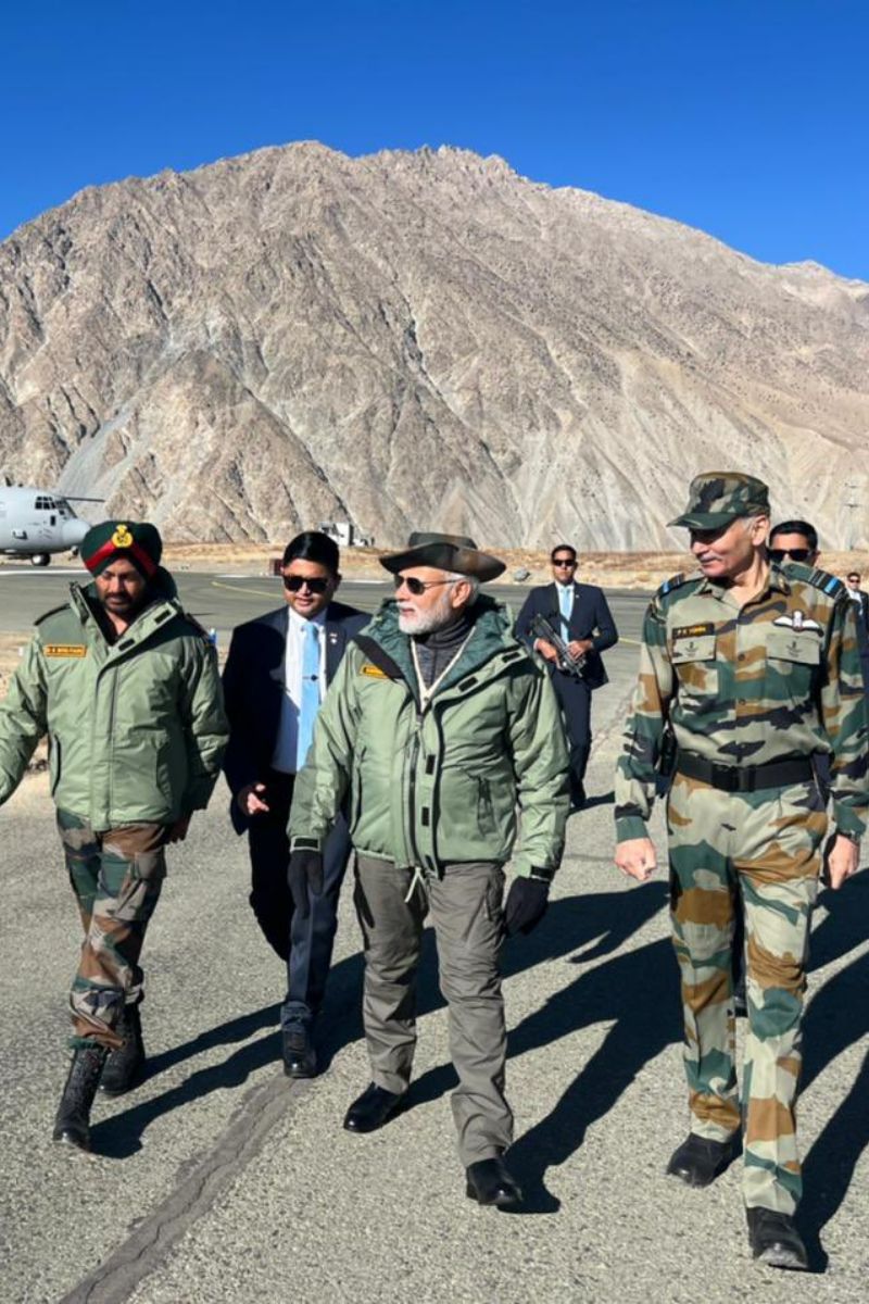 In Kargil, PM Modi Gives Uber Cool Vibes In Shades, Hat On Diwali