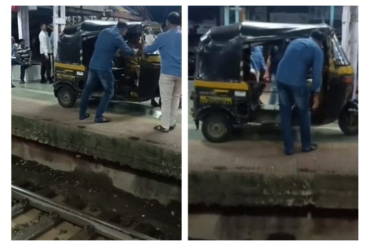 Viral Video Auto rickshaw Runs On Kurla Railway Platform In Mumbai How ...