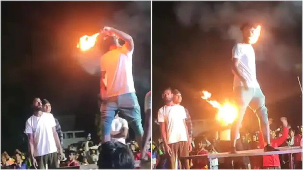 Viral Video: Mans Beard Catches Fire As Stunt Goes Wrong, Watch What ...