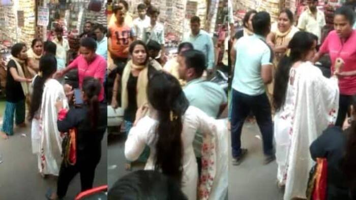 Viral Video Ghaziabad Man Caught Red Handed Shopping With Girlfriend On