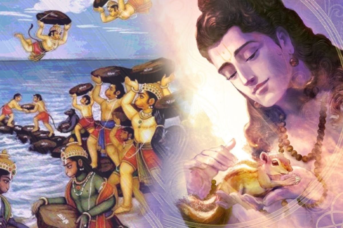 रामायण की कहानी: रामसेतु बनाने में रहा है गिलहरी का योगदान, सुनके ...