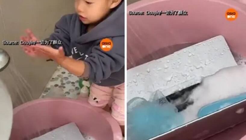 Viral Video: Chinese Kid Turns Gopi Bahu, Washes Fathers Laptop With ...