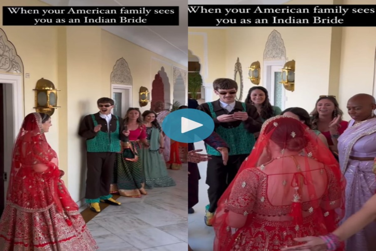 Viral Video: American Bride Wears Indian Lehenga For Her Wedding ...