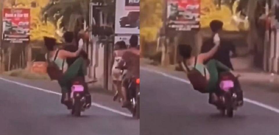Viral Video: Girl Falls Off Bike After Kicking Another Rider, Netizens ...