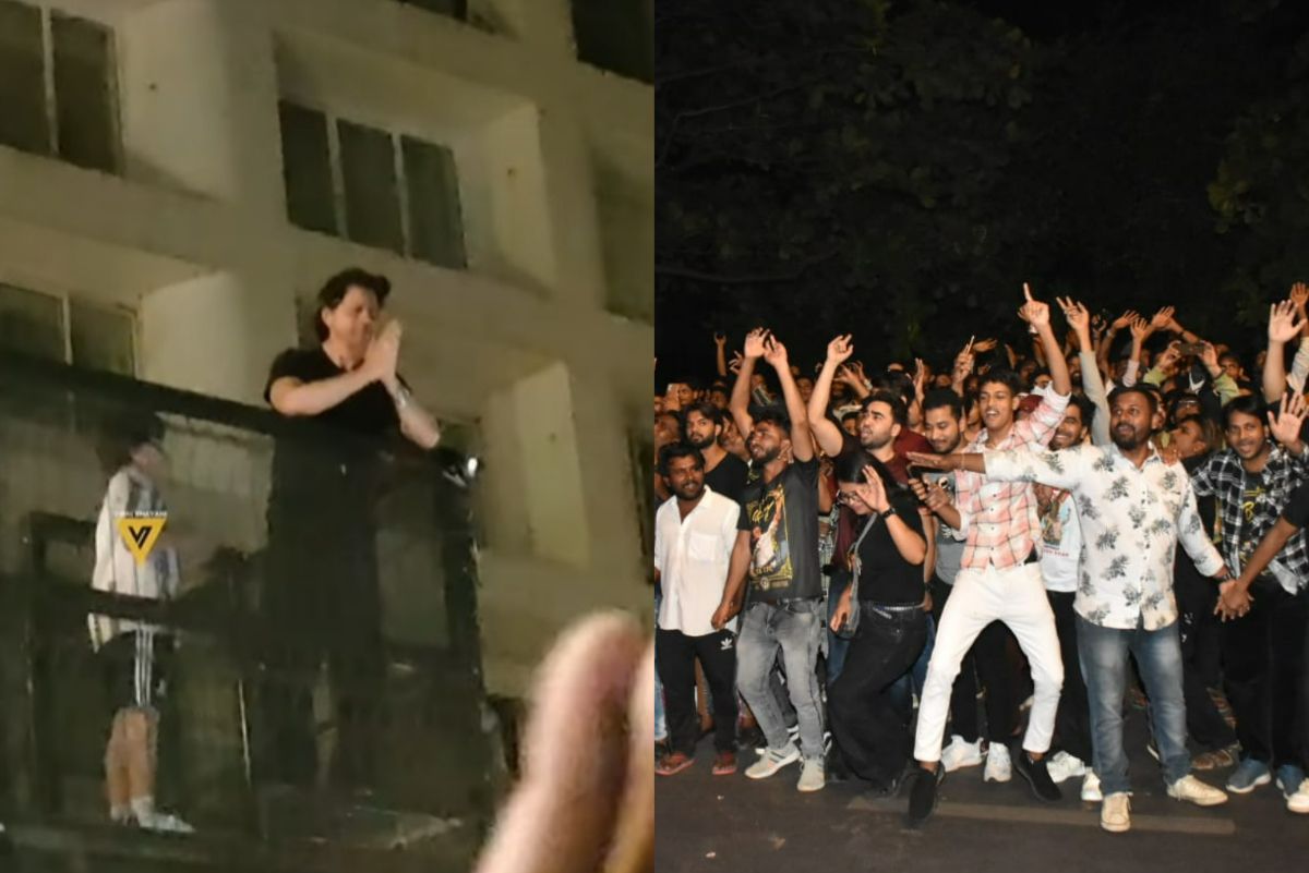 Shah Rukh Khan Folds Hands And Thanks The Sea of Fans From Balcony ...