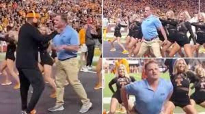 Security Guard Surprises Football Fans By Dancing With Cheerleaders ...