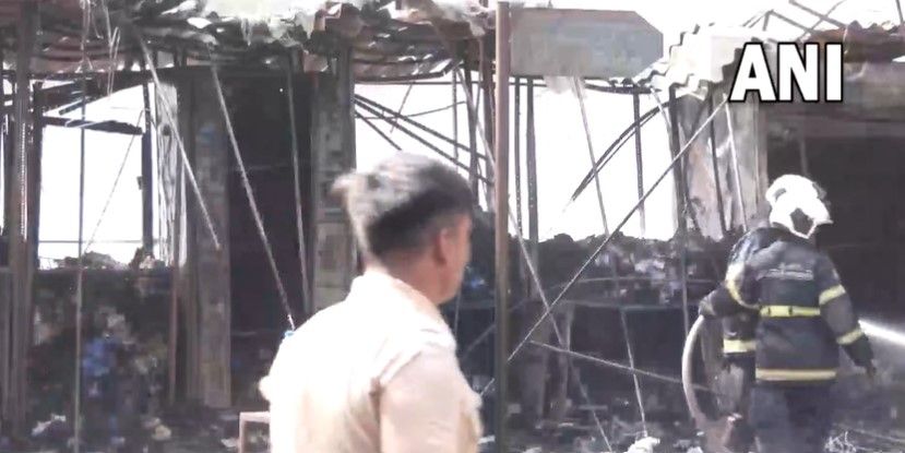 Video: Massive Fire At Mumbai Fashion Street; Over 10 Shops Destroyed