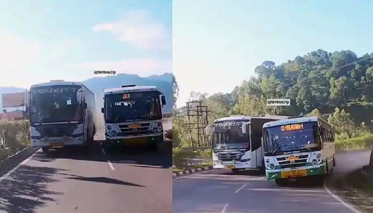 Himachal State Bus Caught On Camera Driving Dangerously To Overtake ...