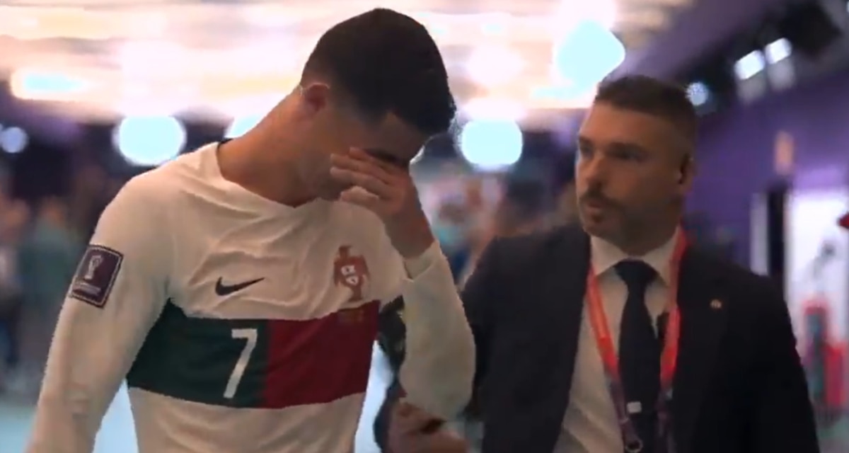 WATCH: Cristiano Ronaldo BREAKS Down After 1-0 Loss to Morocco in FIFA ...