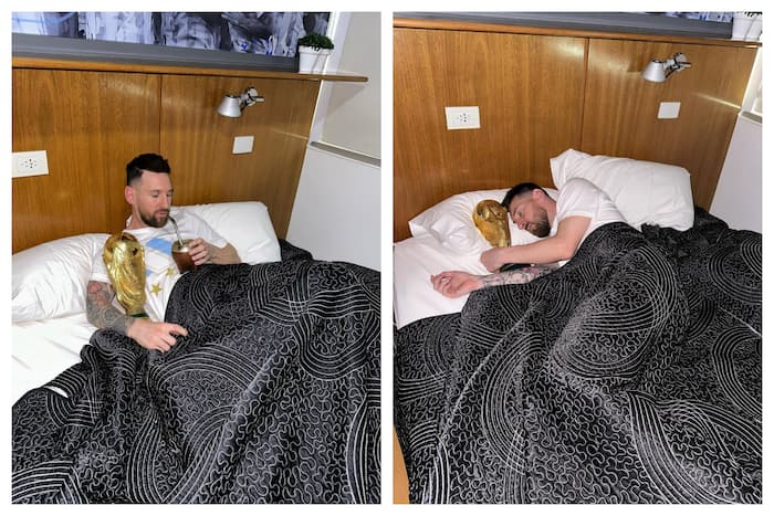 Lionel Messi Wakes Up Embracing World Cup Trophy In Bed; Argentine ...