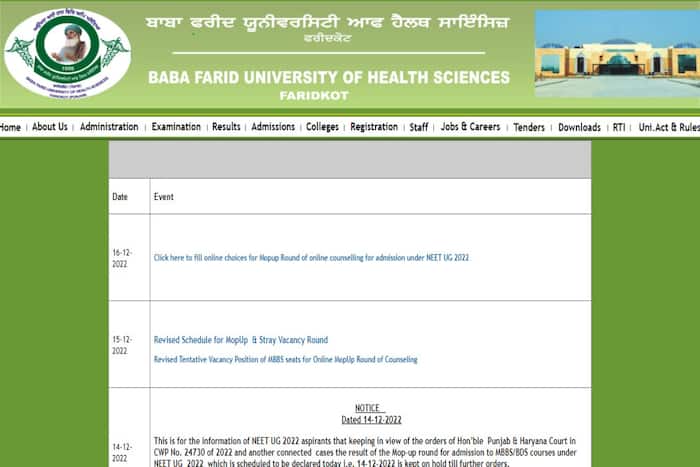 Punjab NEET UG Provisional Seat Allotment Result 2022 Out at bfuhs.ac.in; Check NEET Rank Here