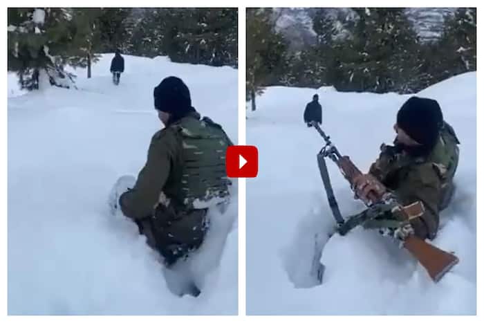 Viral Video Army Jawan Wades Through Waist Deep Snow With Smile ...