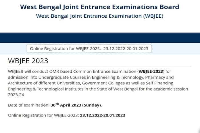 West Bengal WBJEE 2023: वेस्ट बंगाल जेईई एग्जाम के लिए रजिस्ट्रेशन शुरू ...