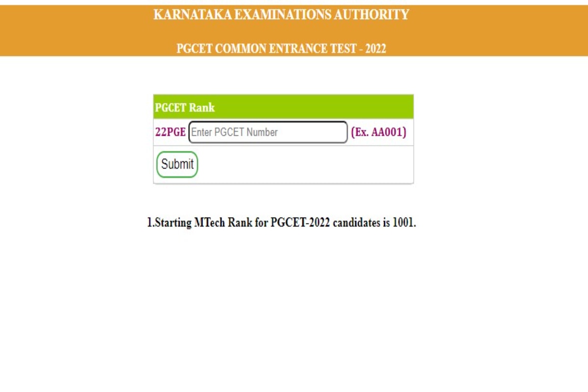 Karnataka PGCET Result 2022 Declared At kea.kar.nic.in; Direct Link ...