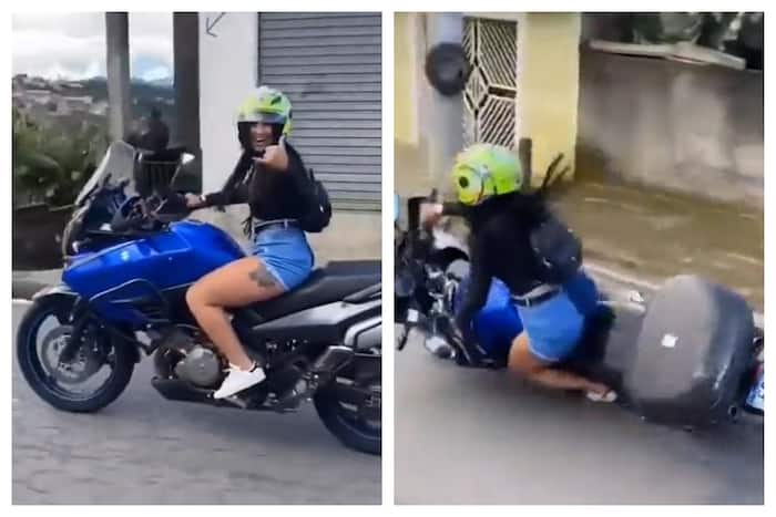 Girl Riding Heavy Motorbike Shakes It For Fun What Happens Next Is Not ...
