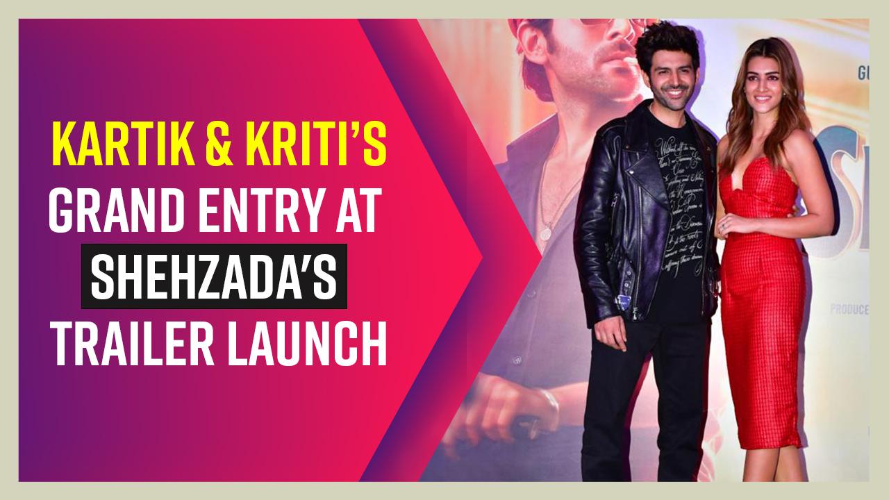 Shehzada Trailer Launch: Kartik Aaryan And Kriti Sanon Grand Entry At The Trailer Launch Of The ...