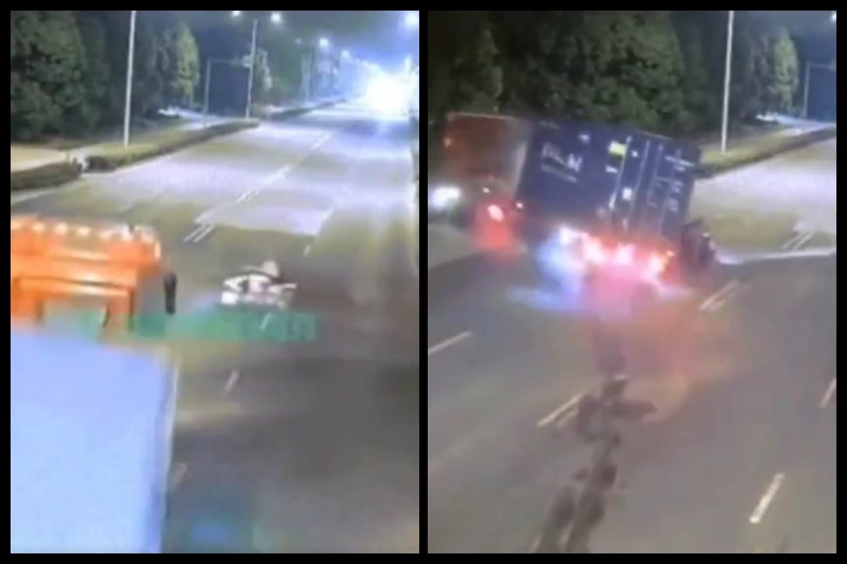 Video Luck By Chance Two Wheeler Narrowly Escapes From Colliding With ...