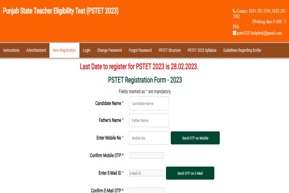 PSTET 2023 Application Process Underway at pstet.pseb.ac.in; Exam on ...