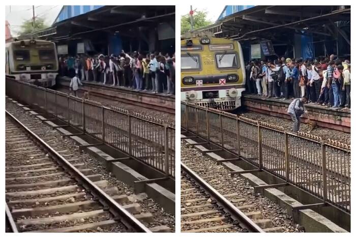 Aamchi Mumbai! Mumbaikars Too Busy To Rescue Man And Dog On Rail Tracks? Viral Video Raises ...