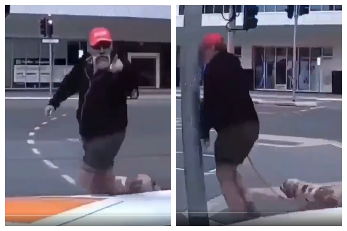 Elderly Pedestrian Gets Mad At Car Driver Without Reason, Gets Hit By ...