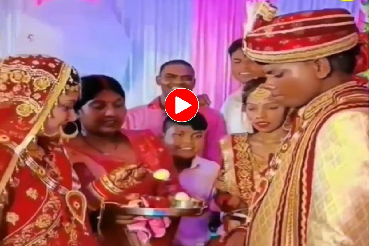 Bride Groom Video: जयमाला होते ही स्टेज पर जड़ बन गया दूल्हा, रसगुल्ला खिलाने गई दुल्हन को भी ...