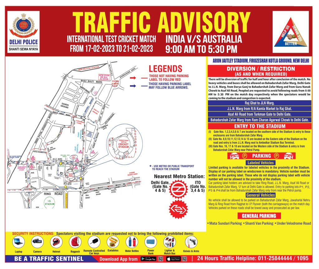 Major Traffic Diversions In Delhi Till February 21 Due To India ...