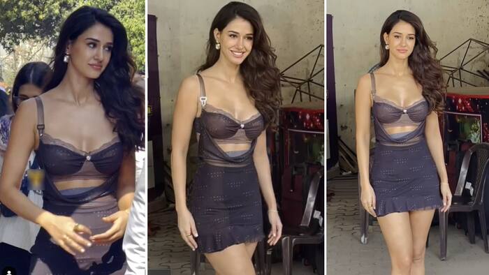 Disha Patani Flaunts Hot Toned Midriffs in Front Open Sexy Bodycon Mini Dress Watch Viral Video
