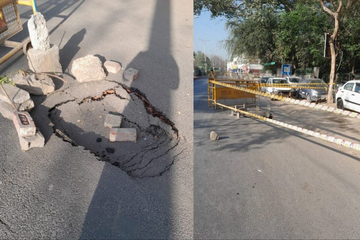Road Caves In Near Hospital In West Delhi, Traffic Advisory Issued