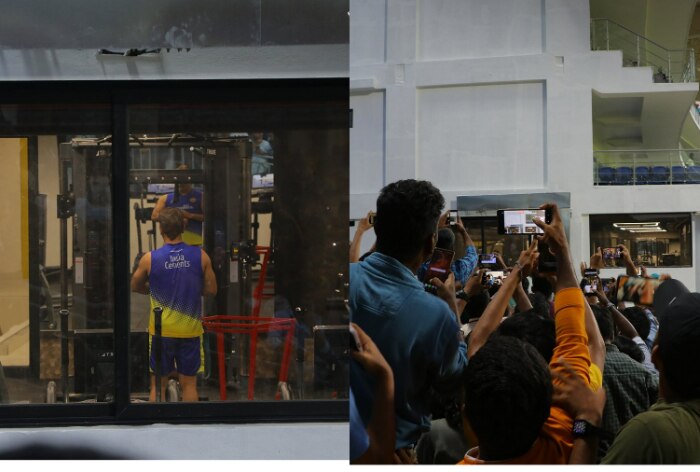MS Dhoni Sweats Out In Gym, Fans Gather In Hundreds To Get Thalas ...