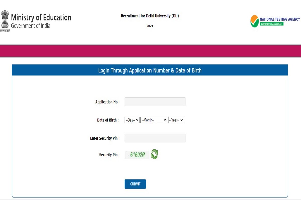 NTA DU Non Teaching Recruitment Examination Admit Card Out At