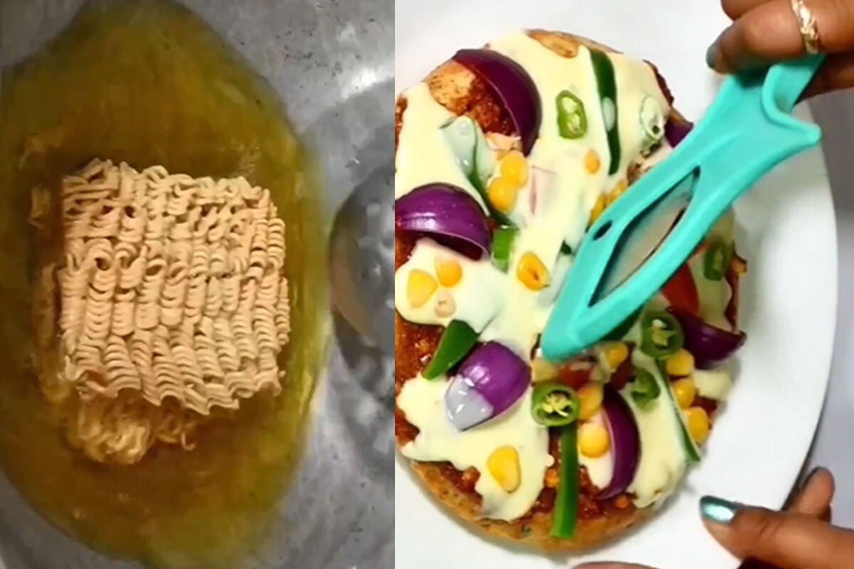 Viral Food Video: Woman Makes Maggi Pizza With Curd And Coriander ...