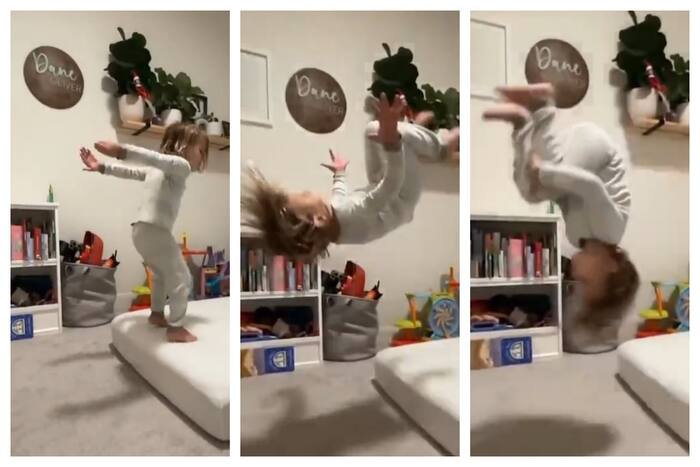 Viral Video: Little Girl Performs Perfect Backflip Like ‘It’s Child’s ...