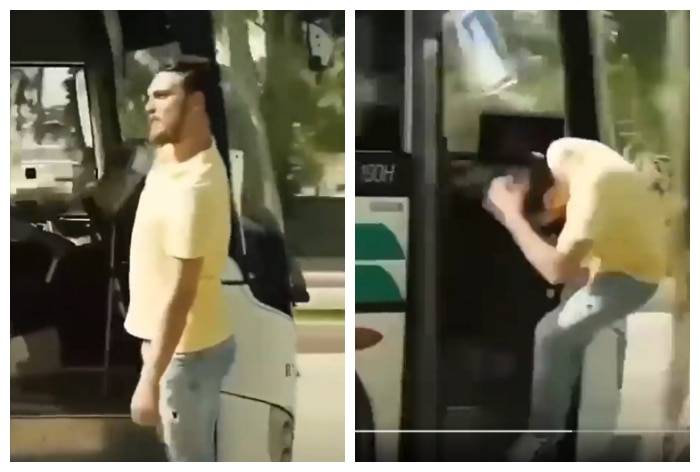 Man Shows Off By Hanging Out Of Bus Door Instant Karma Gets Him Watch