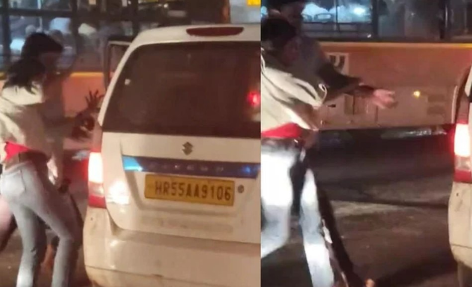 Video of Man Beating a Woman, Forcing Her to Sit in Car Near Delhi