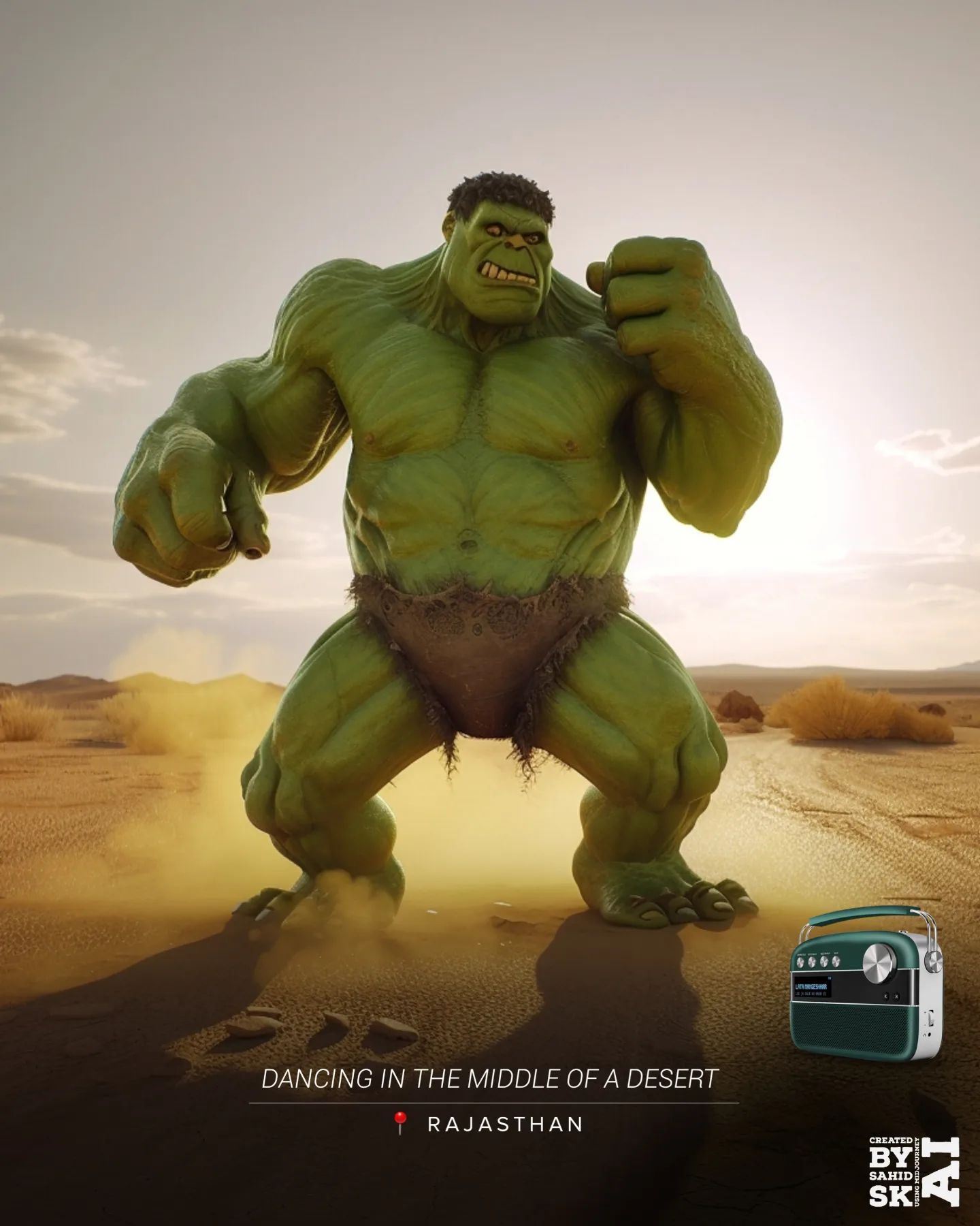 AI ने दिखाया जब इंडिया में छुट्टी मनाने पहुंच गया Hulk