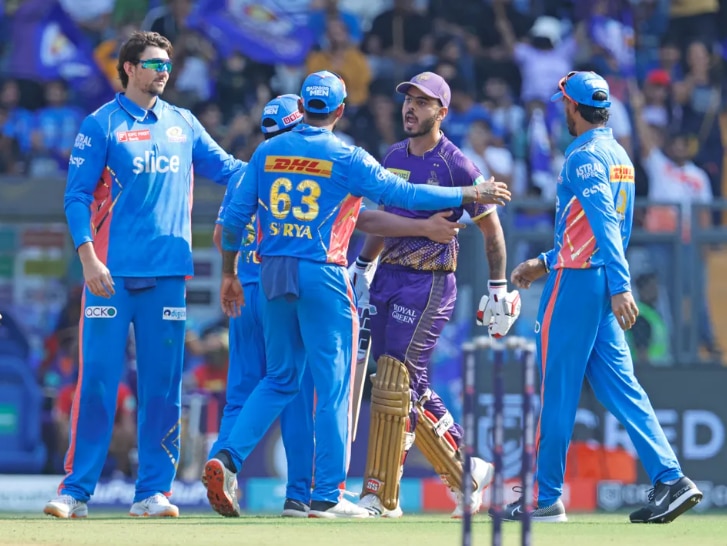 WATCH : MI vs KKR मैच के बीच ऋतिक शौकीन से भिड़े नितीश राणा; सूर्यकुमार ...