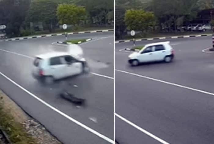 Did A Ghost Cause The Accident Caught On Camera Mysterious Video Surfaces