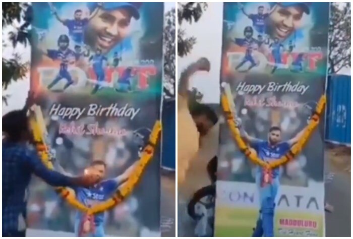 Rohit Sharma Birthday: Fans Worship India Captains Cutout; Watch VIRAL ...