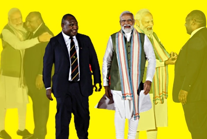 Papua New Guinea Prime Minister Touches PM Narendra Modi