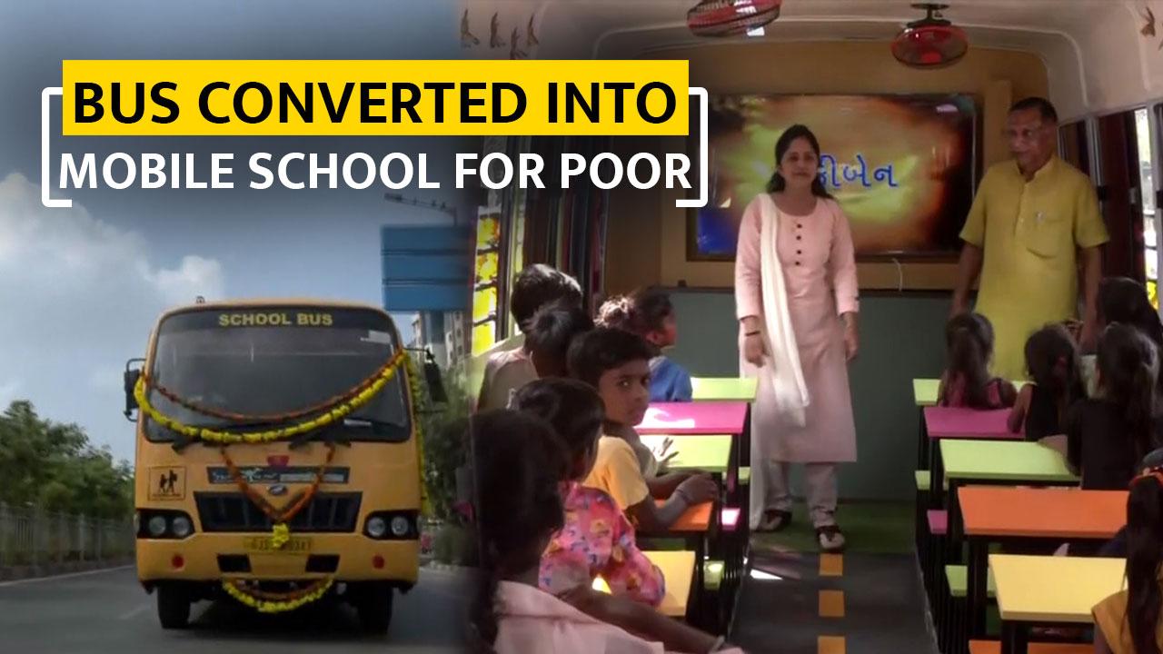 Bus Converted To Mobile School For Poor In Unique Initiative In Gujarat ...