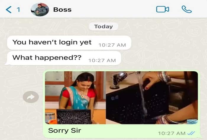 Man Sends Gopi Bahu Laptop Washing Meme As Excuse For Logging In Late, Boss