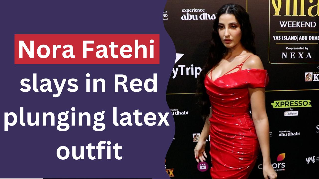 IIFA Awards 2023: Nora Fatehi Looks Stunning In a Red Hot Plunging ...
