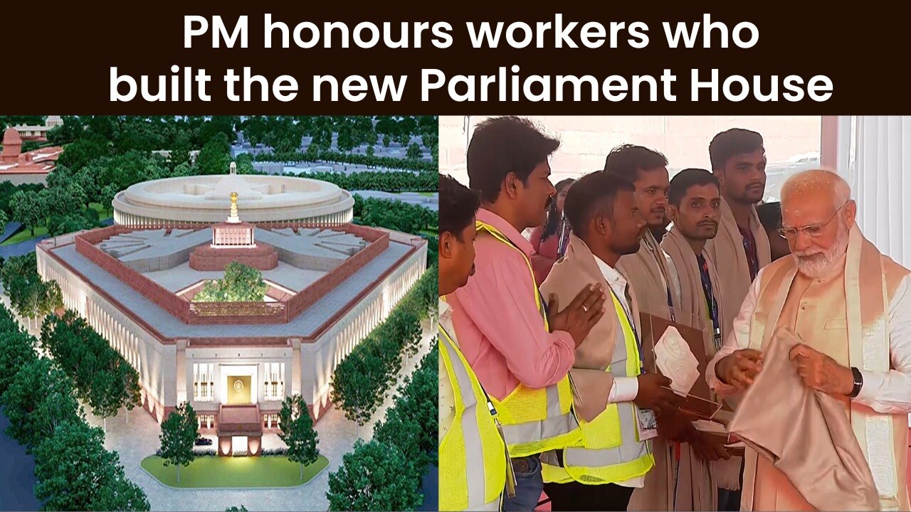 PM Modi Felicitates Workers Who Helped In The Building And Development ...