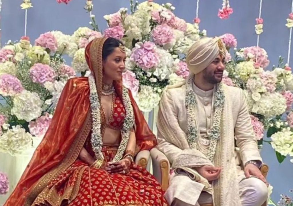 Karan Deol’s Bride Drisha Acharya Stuns in a Classic Red Sabyasachi ...