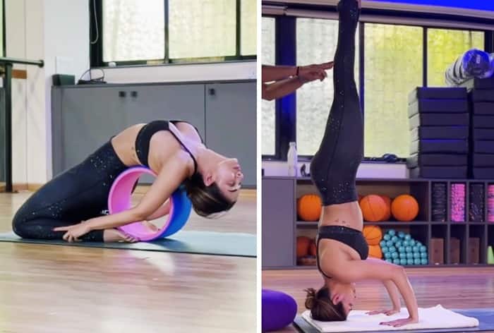 Malaika Arora's Workout Video With Headstand And Wheel Pose Will Inspire to Take That Yoga Mat ...