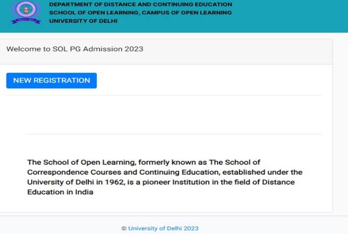 Delhi University SOL Admissions 2023: Registration Begins For PG ...