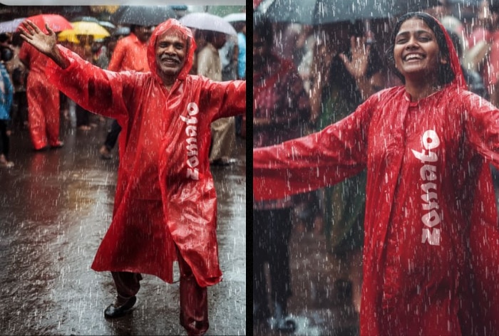 AI-Generated Images Of Zomato Delivery Agents Dancing In Rain Go Viral