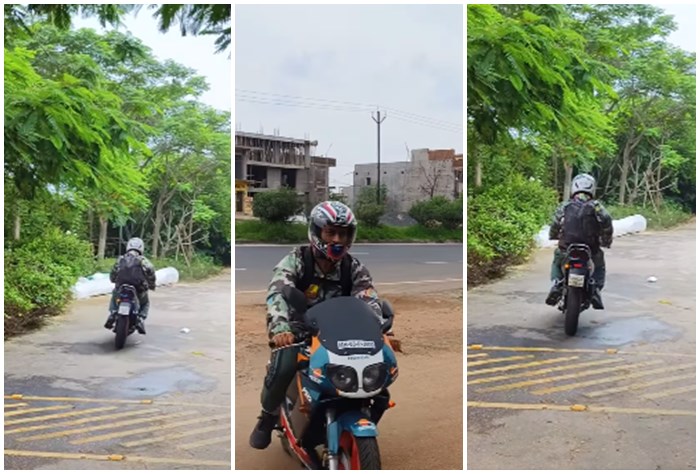 Independence Day Vibes! MS Dhoni Wears Camouflage, Rides Honda Repsol ...