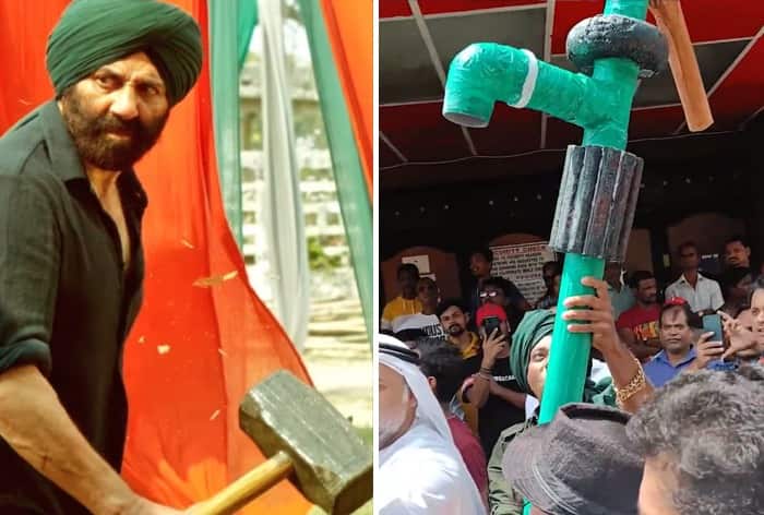 Gadar 2 Viral Scenes From Theatres Fan Brings Handpump Inside to ...