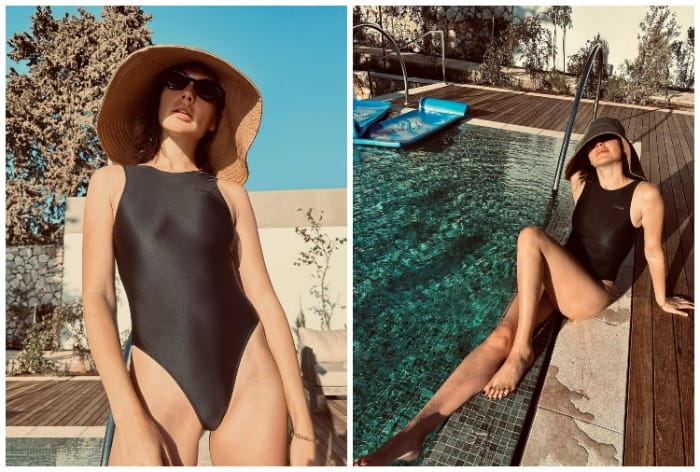 So Hot Gal Gadot Raises Temperature in Sexy Black Monokini at Swimming Pool Watch